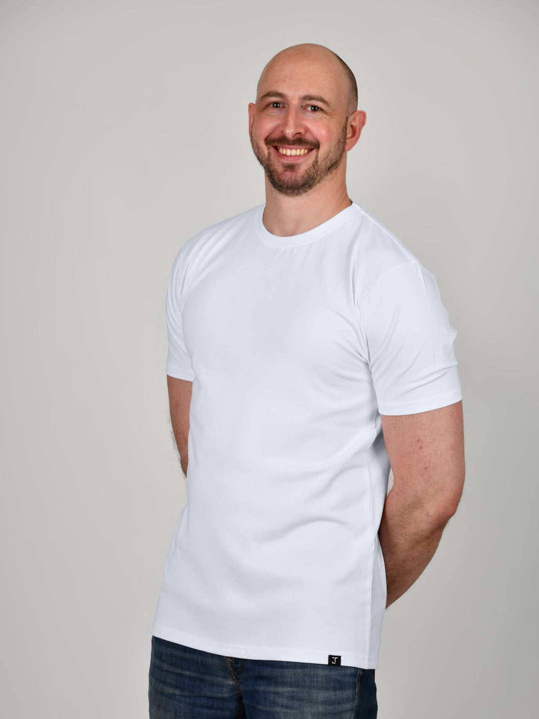 Organic Extra Long Slim T-Shirt (White) | Buy 6 Save 20% – Just Tall